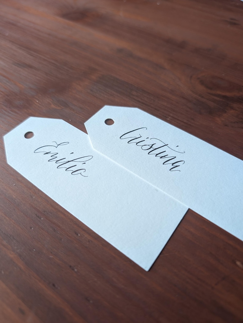 White Gift Tags | Modern Calligraphy | Handwritten - Etsy
