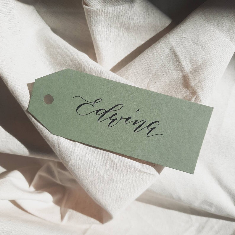 Green Gift Tags | Modern Calligraphy | Handwritten - Etsy