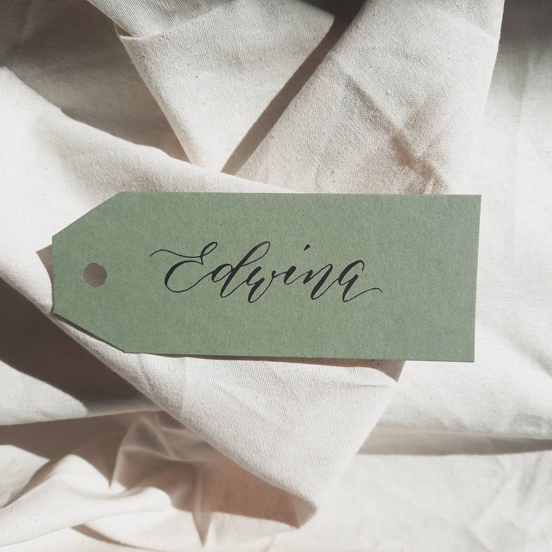Green Gift Tags | Modern Calligraphy | Handwritten - Etsy