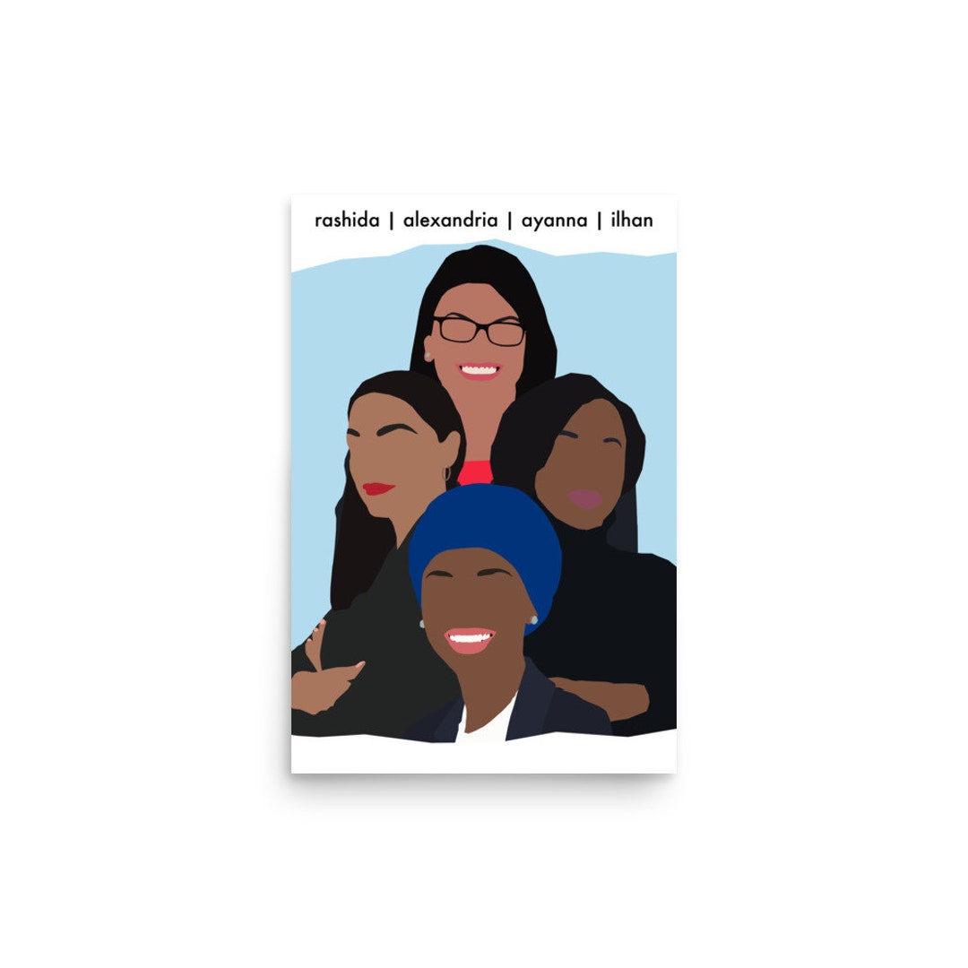 The Squad Unframed Poster, Rashida Tlaib, Alexandria Ocasio-cortez AOC ...