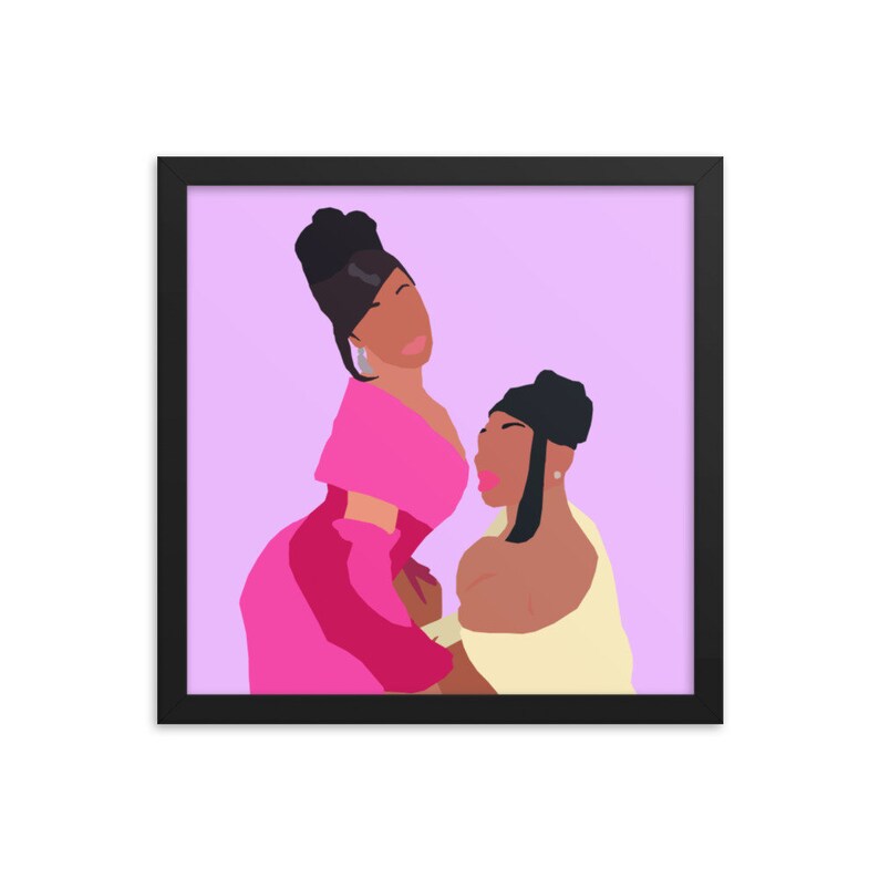 Cardi B Megan Thee Stallion wap Framed Poster, Wall Art Decor 14x14 - Etsy