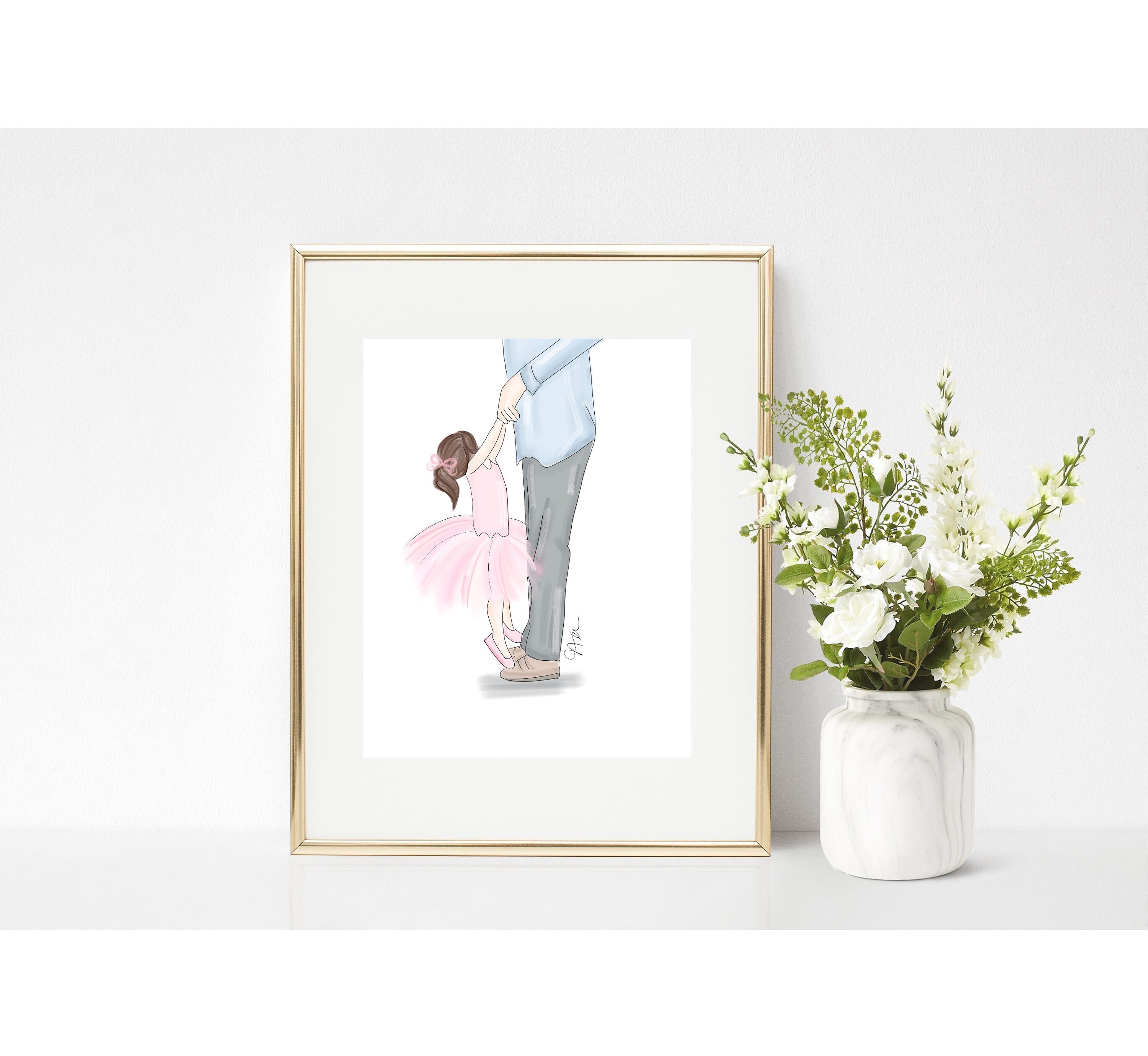 DIGITAL DOWNLOAD: Daddy Daughter Dance Brunette Blonde Girl Printable ...