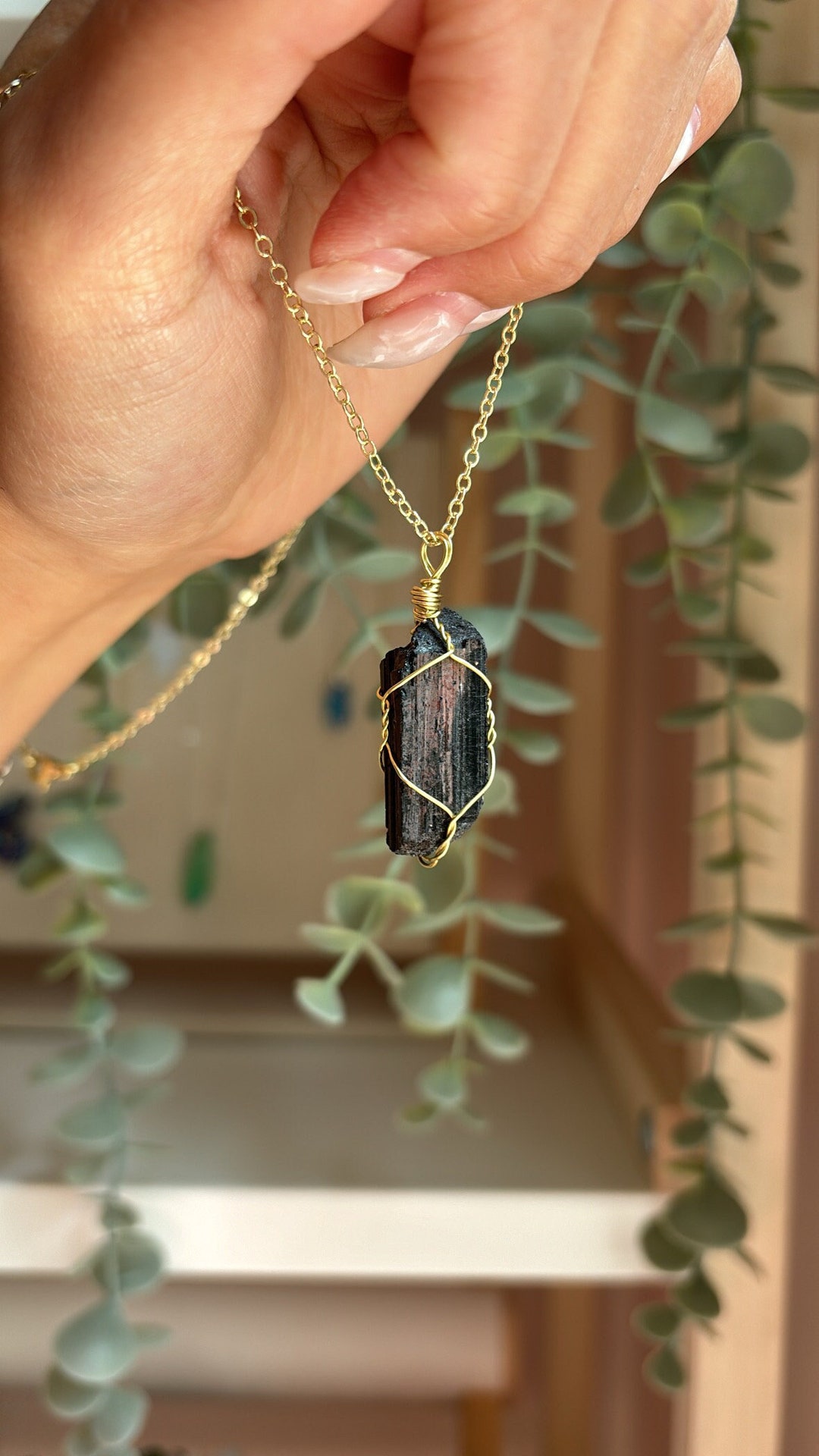 Raw Black Tourmaline Necklace/ Protection & Elimination of Negative ...