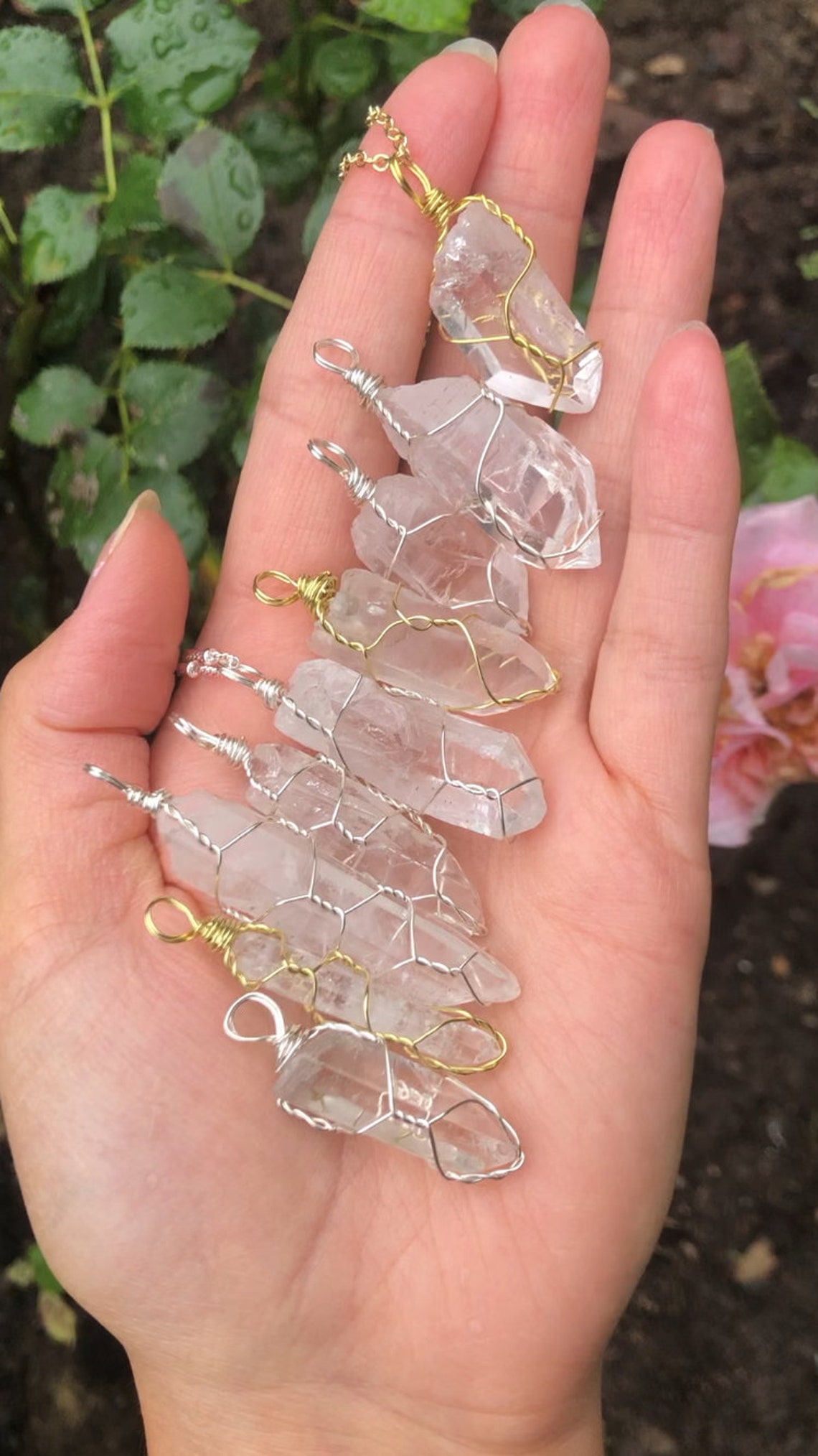 Clear Quartz Reiki Infused High Vibrational Energy Necklace / - Etsy