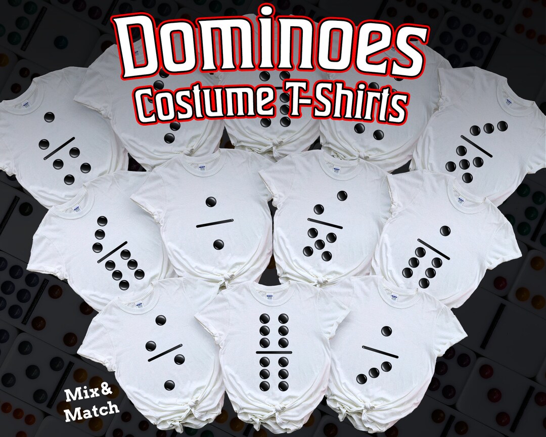 Dominoes Group Costume Shirts, Domino Tiles Outfit, Double Six Domino ...