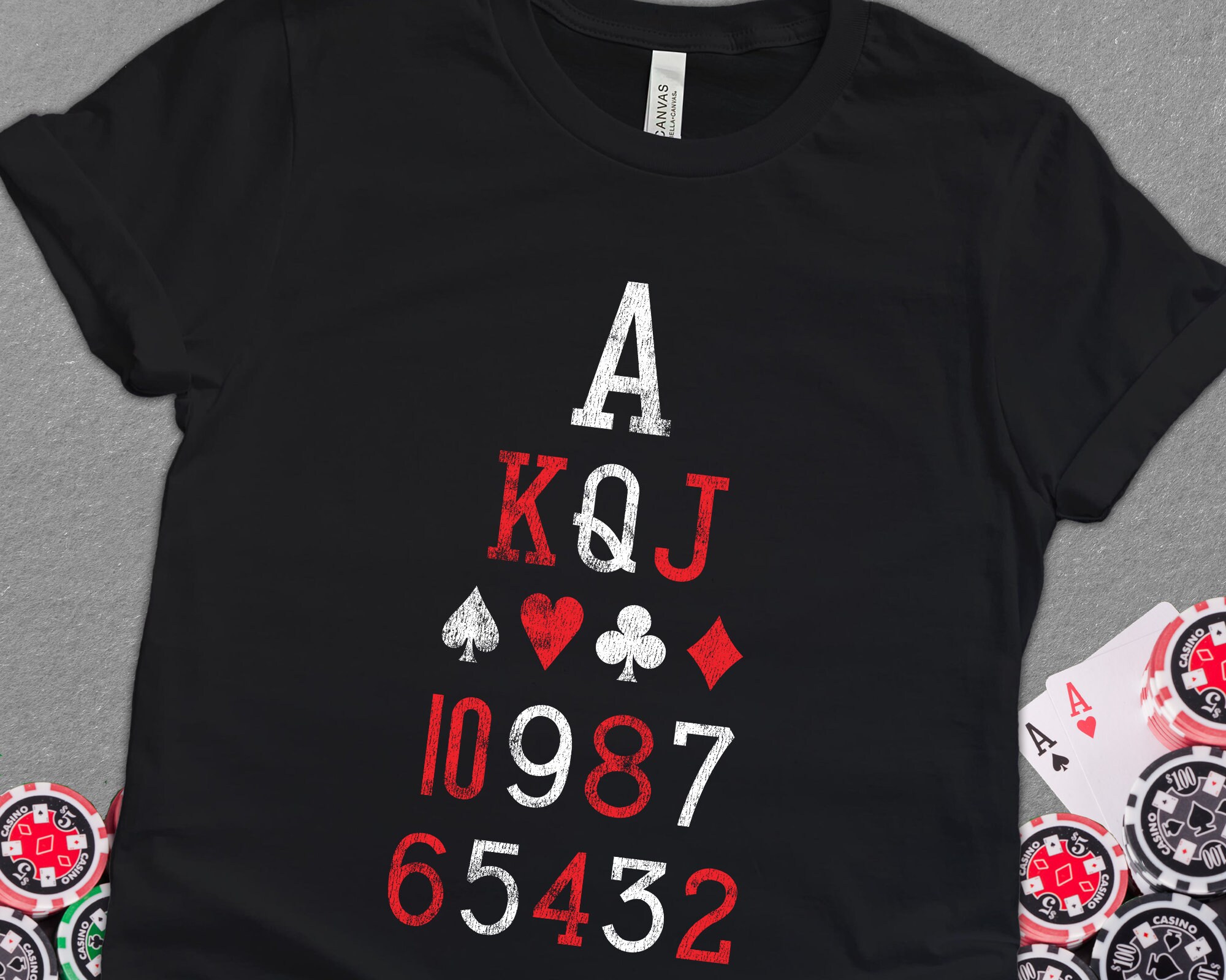 Playing Card Suits Pips Eye Chart Shirt Texas Hold'em - Etsy