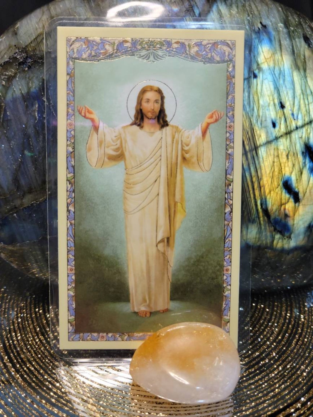 Jesus Christ Prayer Card featuring the Lord's Prayer Reiki Infused to ...