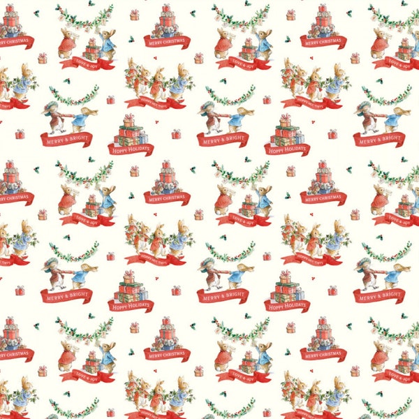 Peter Rabbit Christmas Fabric - Etsy