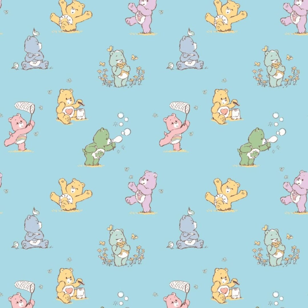 Care Bears Cotton Flannel Blue From Camelot Fabrics - Etsy