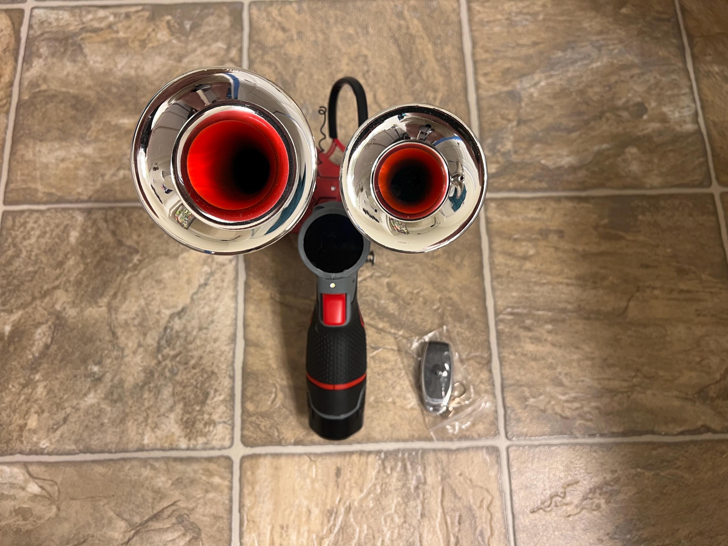 Drill Air Horn Train Horn Remote Triggered With 12v Battery and Charger ...