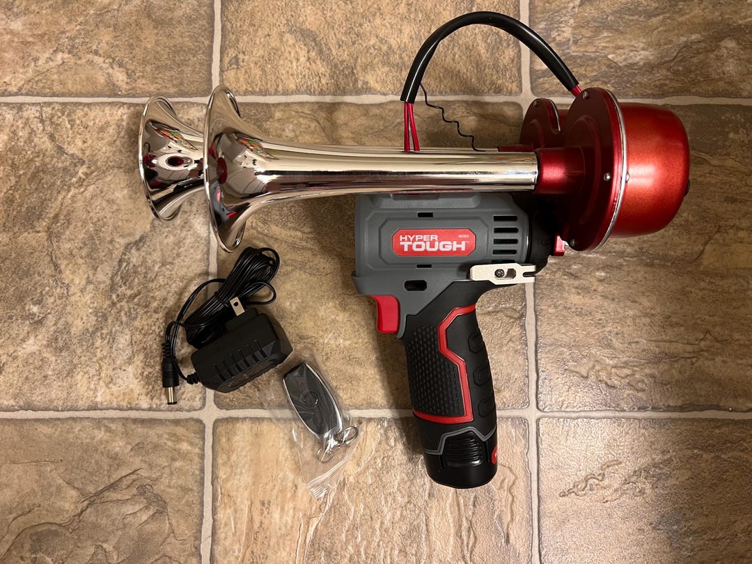 Drill Air Horn Train Horn Remote Triggered With 12v Battery and Charger ...