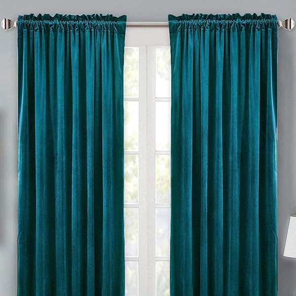 Turquoise Curtains - Etsy