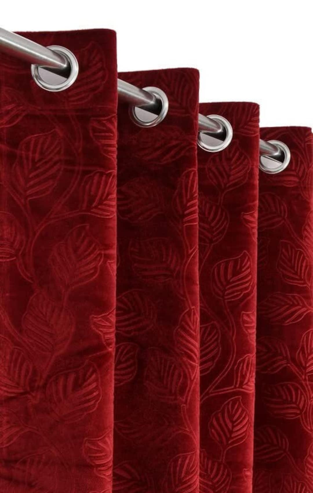 Set of 2 Velvet Curtains, Turkish Cherry Red Velvet,all Sizes,excellent ...