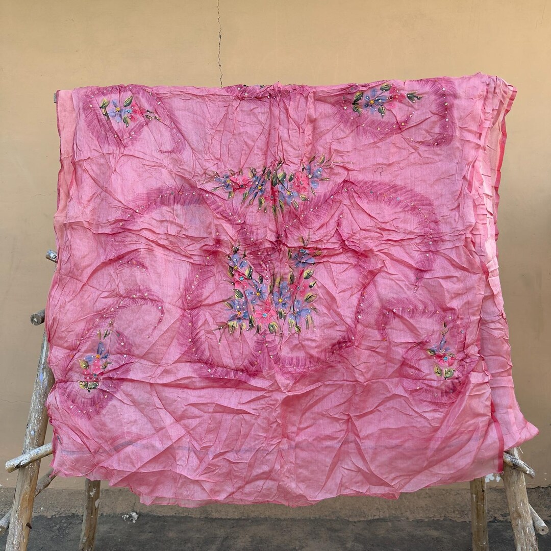 Boho Sari,kantha Silk Sari,vintage Embroidery Silk Sari,india Silk Sari ...