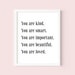 You Are Kind Printable Quote, Inspirational Quote for Girl ...