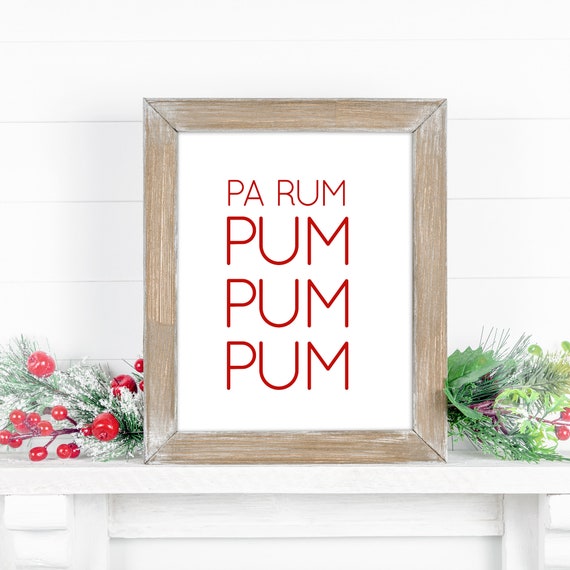 Pa Rum Pum Pum Pum Christmas Wall Art Christmas Printable | Etsy