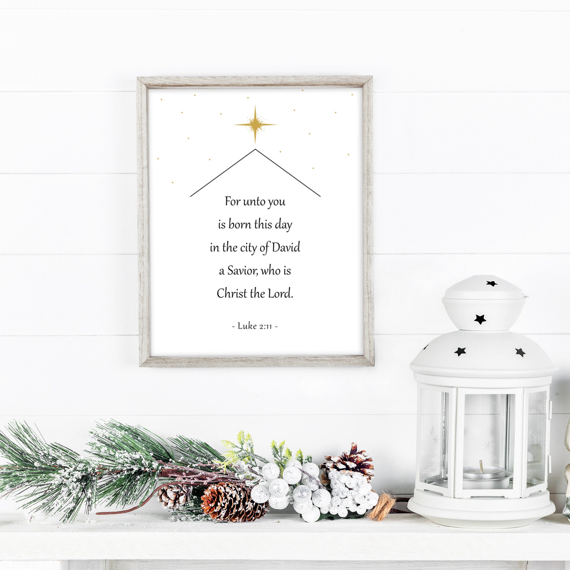 Luke 2:11, Christmas Bible Verse Wall Art, Christmas Scripture Wall Art ...