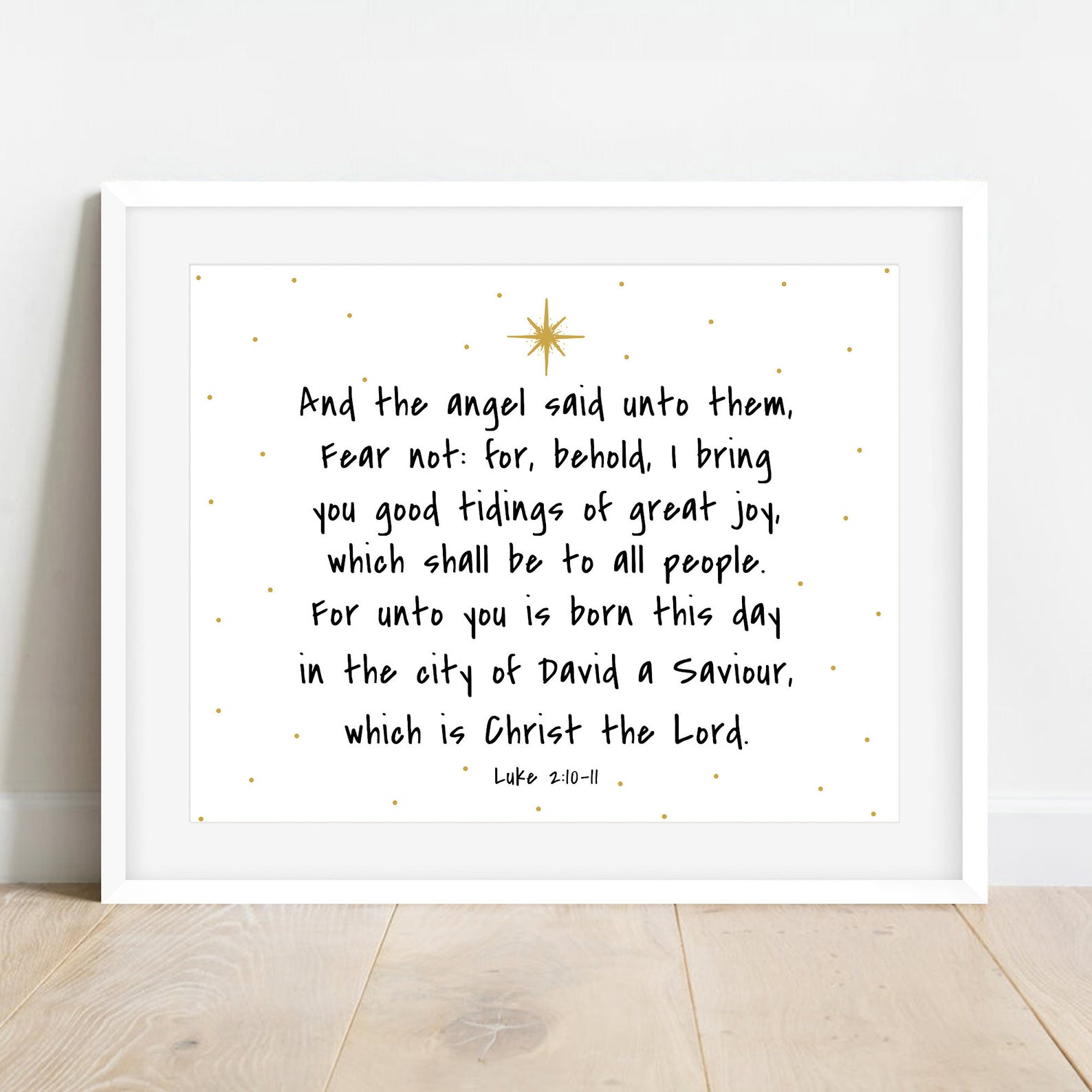 Luke 2:10-11, Christmas Bible Verse Wall Art, Christmas Scripture Wall ...