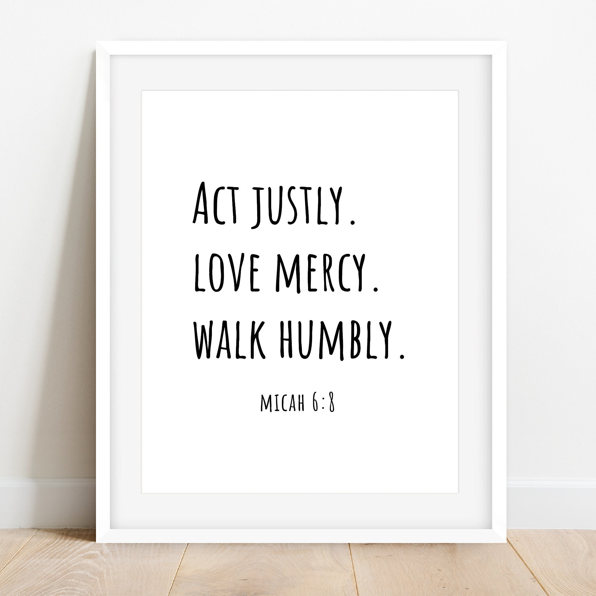 Micah 6:8 Wall Art Printable Quote, Bible Verse Wall Art, Minimalist ...
