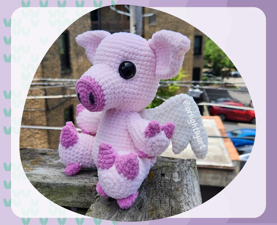 Felicity the Flying Pig - Amigurumi Crochet Pattern - Etsy