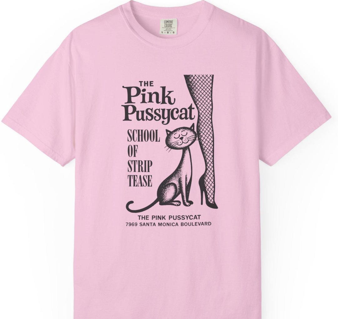 Pink Pussycat Strip School Oversized T-shirt - Vintage Boudoir Cabaret ...