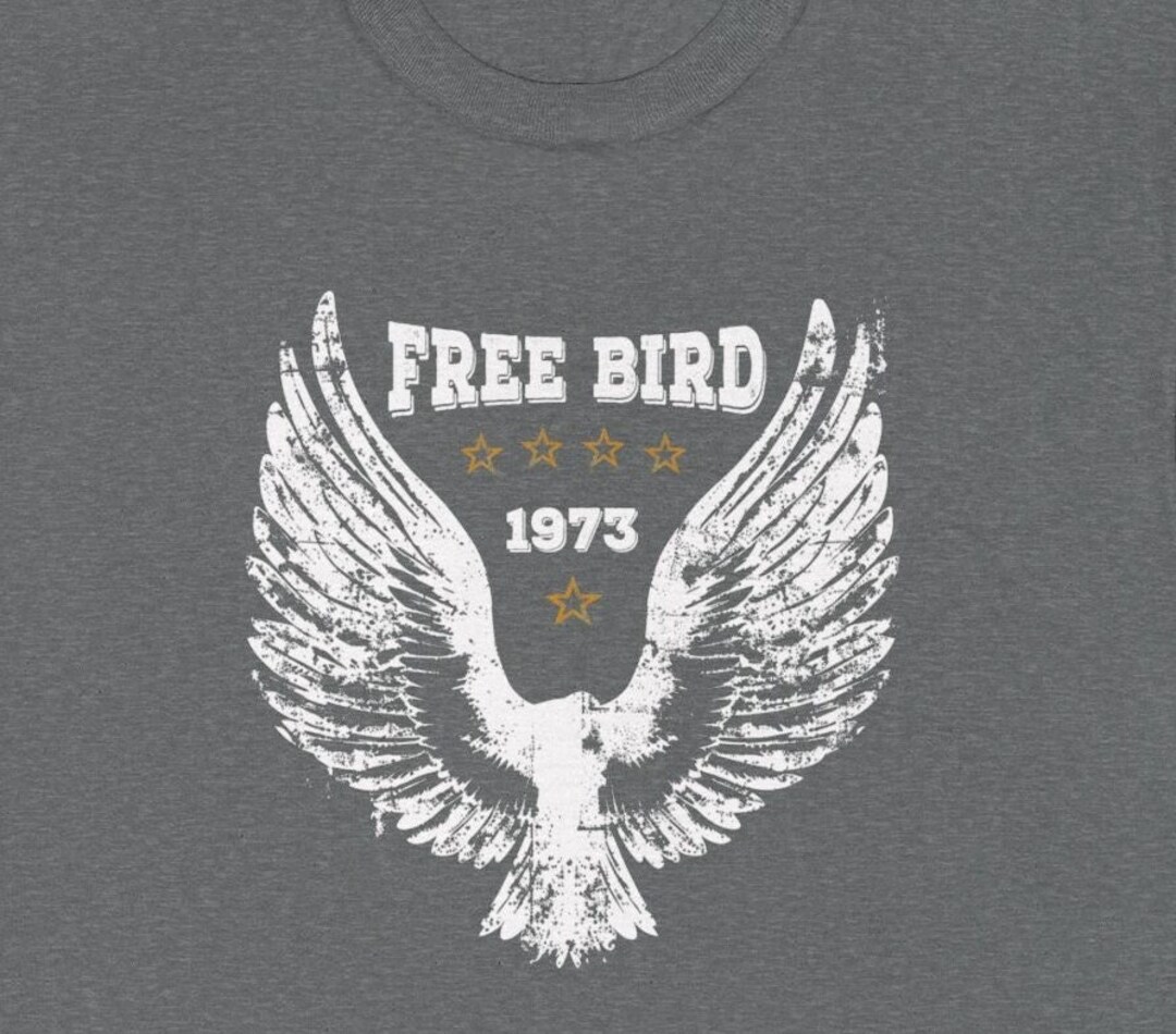 Free Bird - Unisex Heavy Cotton Tee, Rock Tee, Rock Concert Tee, Gift ...