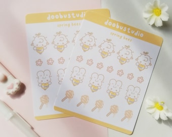 Bunnies Sticker Sheet, Cute Kawaii Rabbit Bunny Stickers, Bullet ...