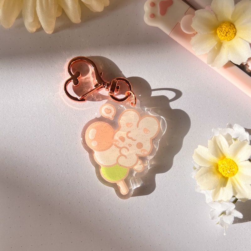 Fluffy Bunny Keychain - Etsy