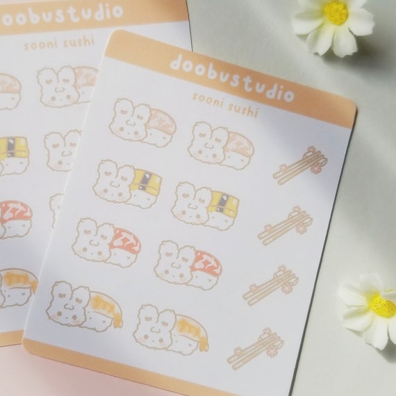 Craft Supplies & Tools Scrapbooking Sushi Bunnies Sticker Sheet ...
