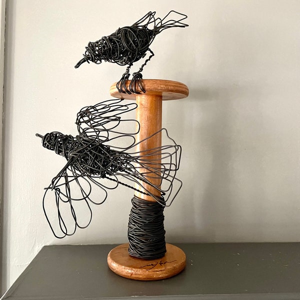 Wire Bird Sculpture - Etsy