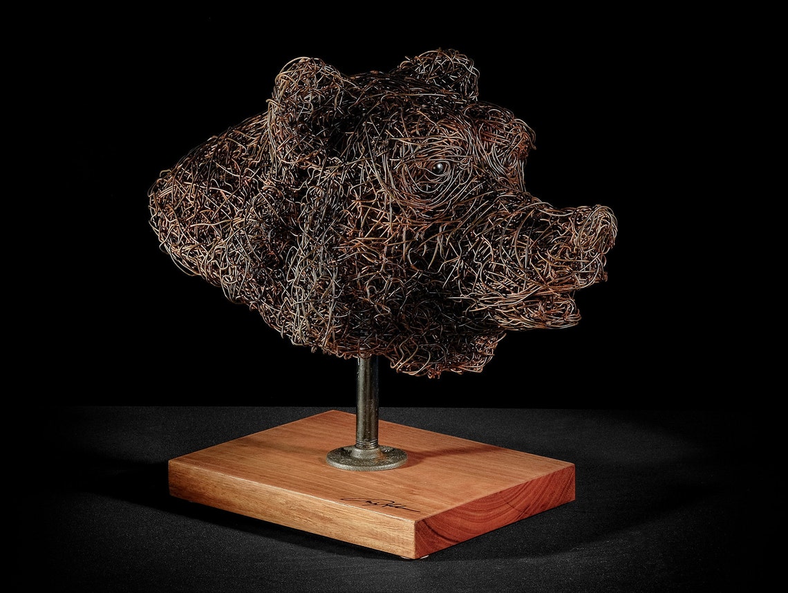 Original Handmade Wire Bear Sculpture. Wire Art, Wire Sculpture, Home ...