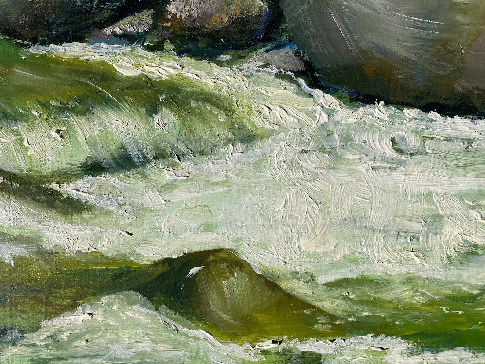 Rocky River Oil Painting, River, Rock, Vermont, Landscape Painting ...