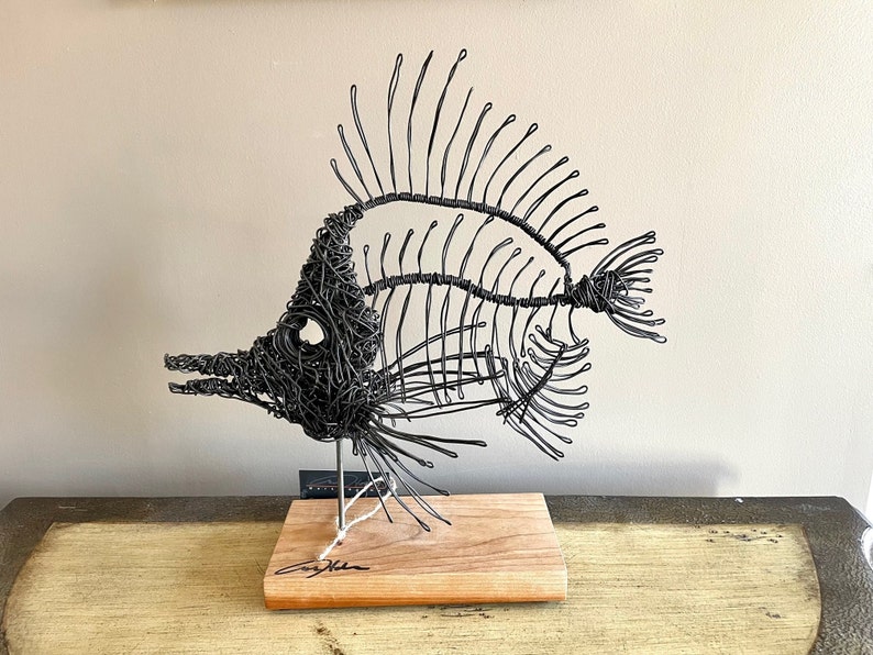 Original Handmade Wire Sculpture. Wire Art,wire Sculpture, Fish Lover ...
