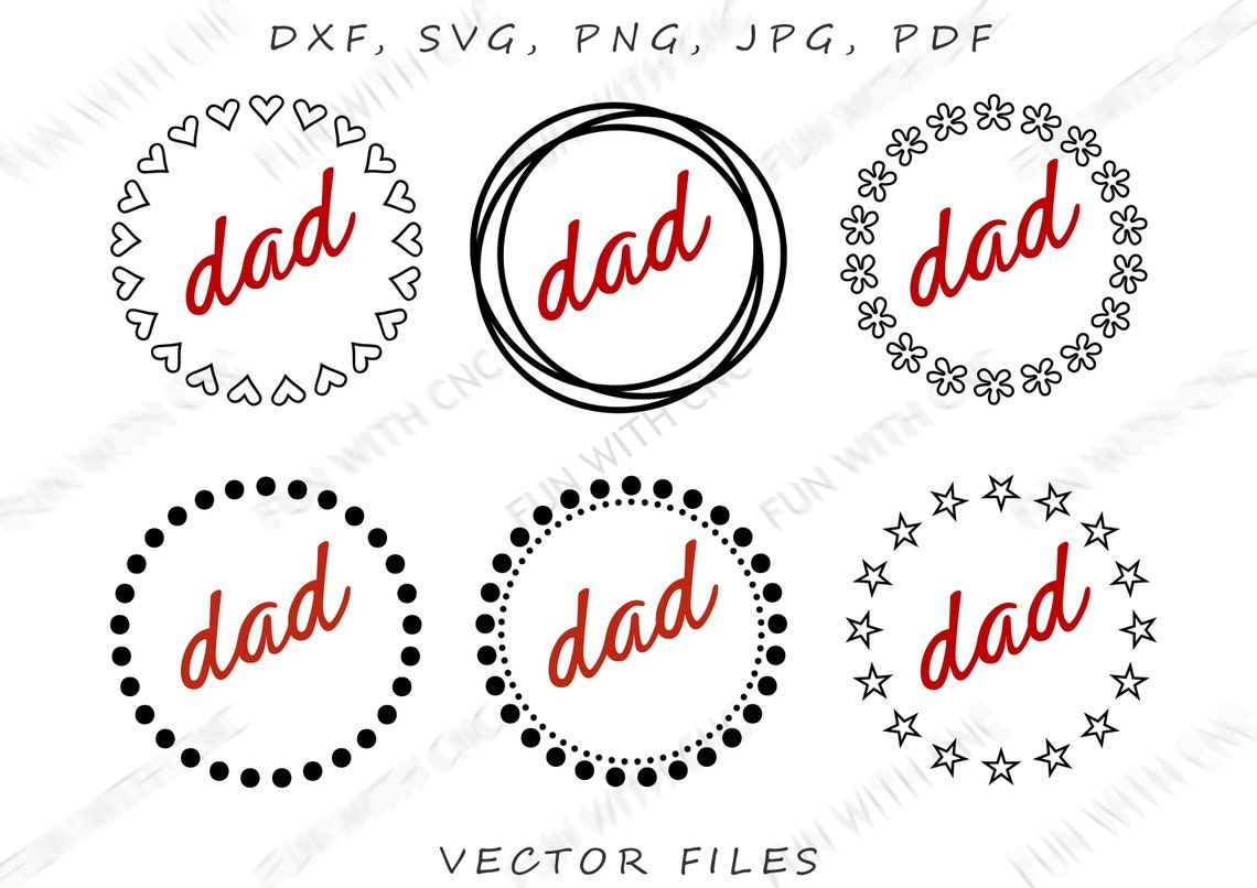 Dad Frame Svg Circle Frame Bundle Flower Wreath Heart - Etsy