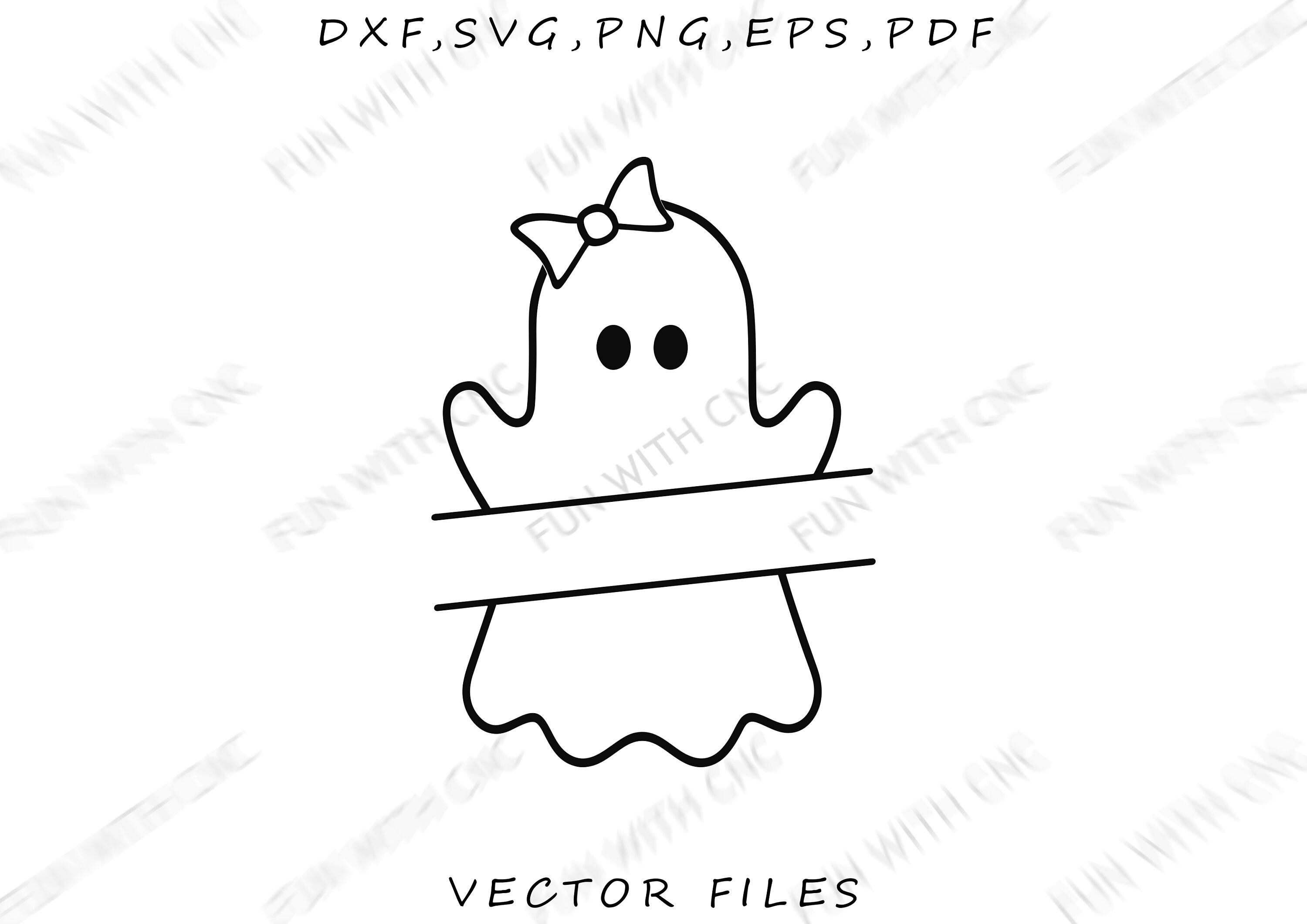 Ghost Girl Split Monogram Svg, Name Split Png, Halloween Decor Svg ...