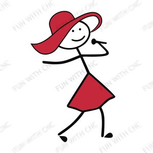 Stick Figure Singing Girl Clipart With Microphone and Stylish Hat ...