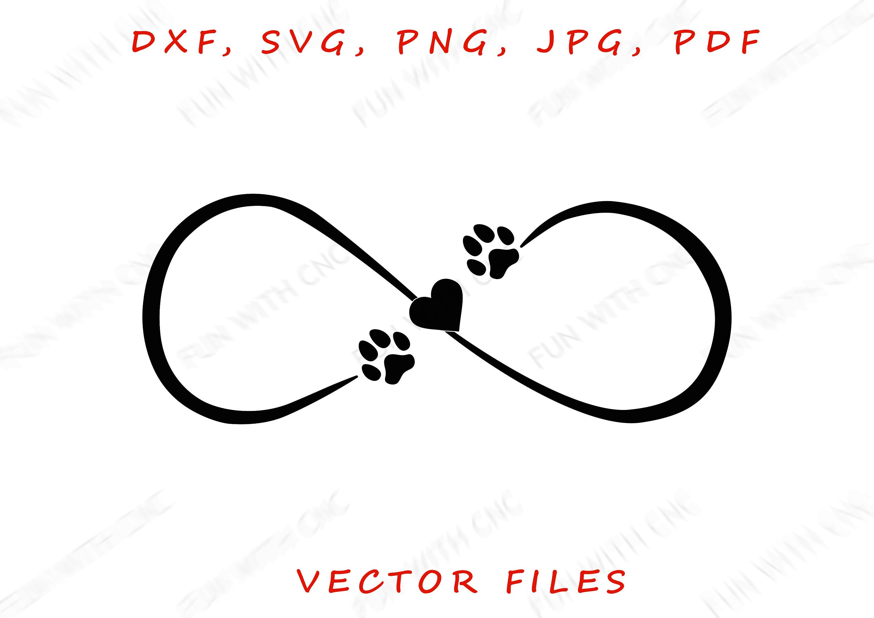 Infinity Love Dog Paw an a Heart Vector Files for Your Diy Projects ...