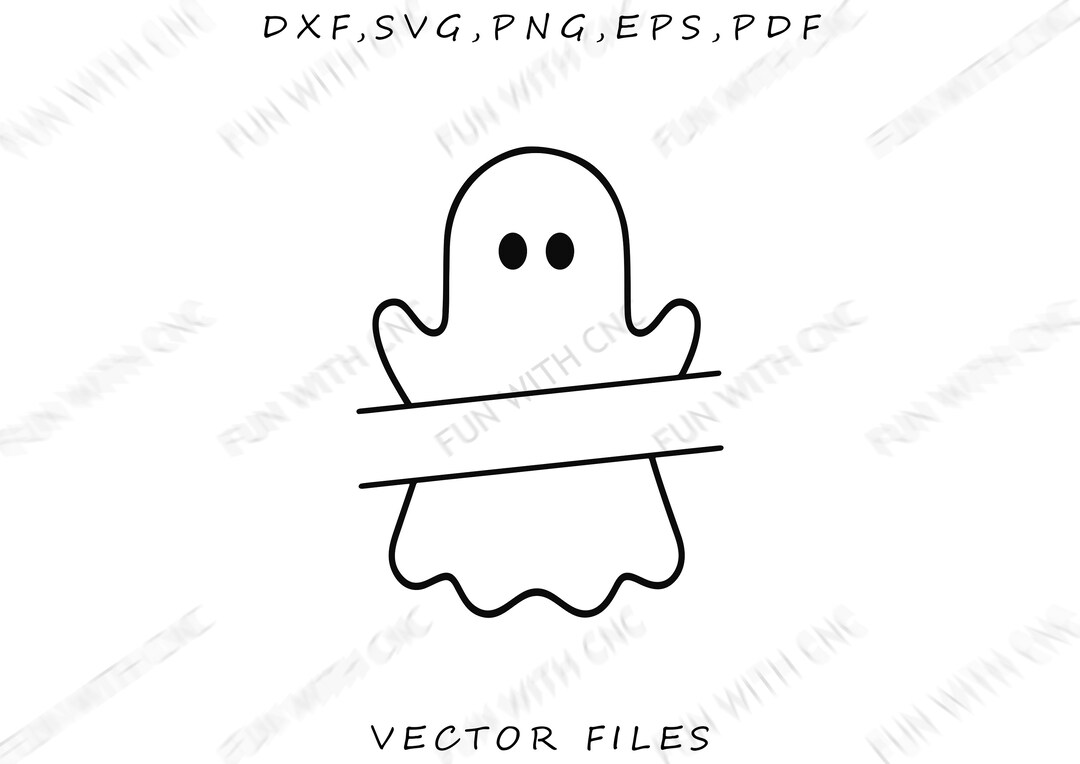 Cute Ghost Split Halloween Decor Digital Download DIY Spooky Crafts - Etsy