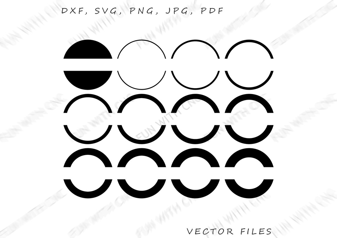 Circle Split Frames Svg, Geometric Shapes Split Frame, Circle Split ...