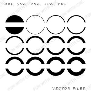 Circle Split Frames Svg, Geometric Shapes Split Frame, Circle Split ...