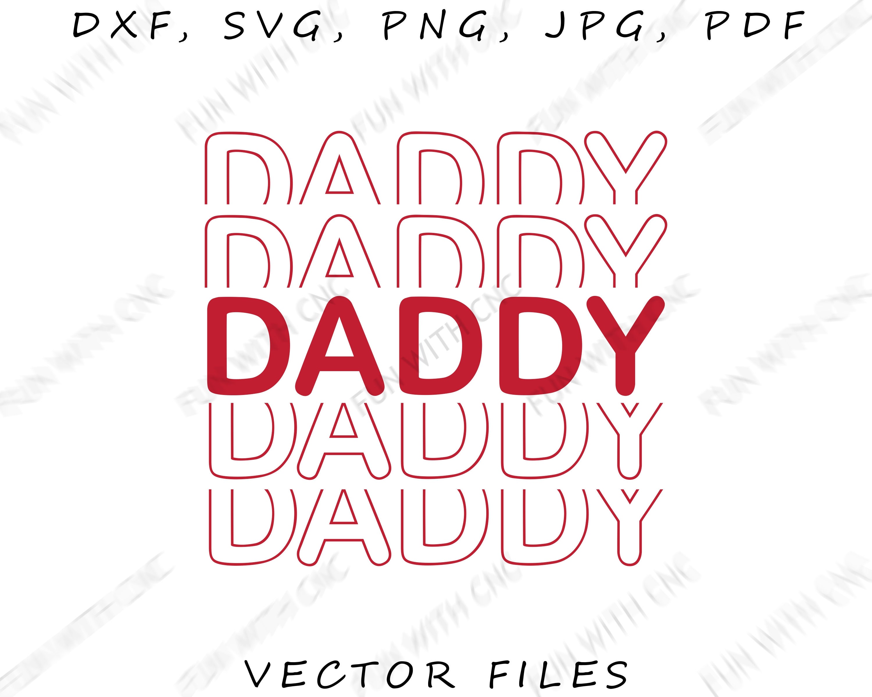 Daddy Svg Stacked Retro Letters Fathers Day 4 Black Etsy
