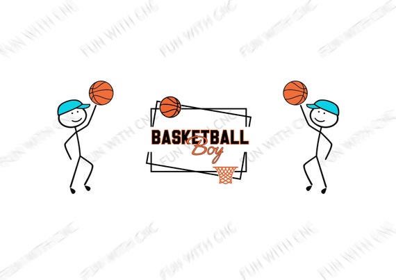 Stick Figure Boy Basketball