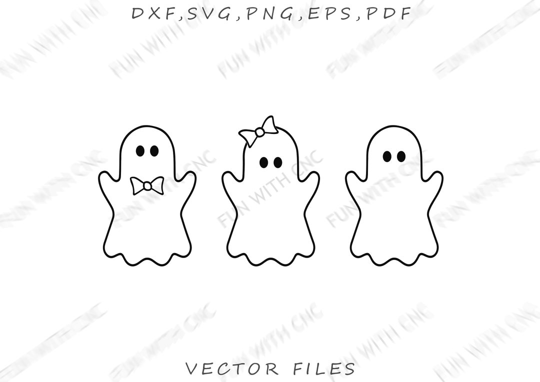 Paquete de fantasmas lindos simples svg, decoración de Halloween svg ...