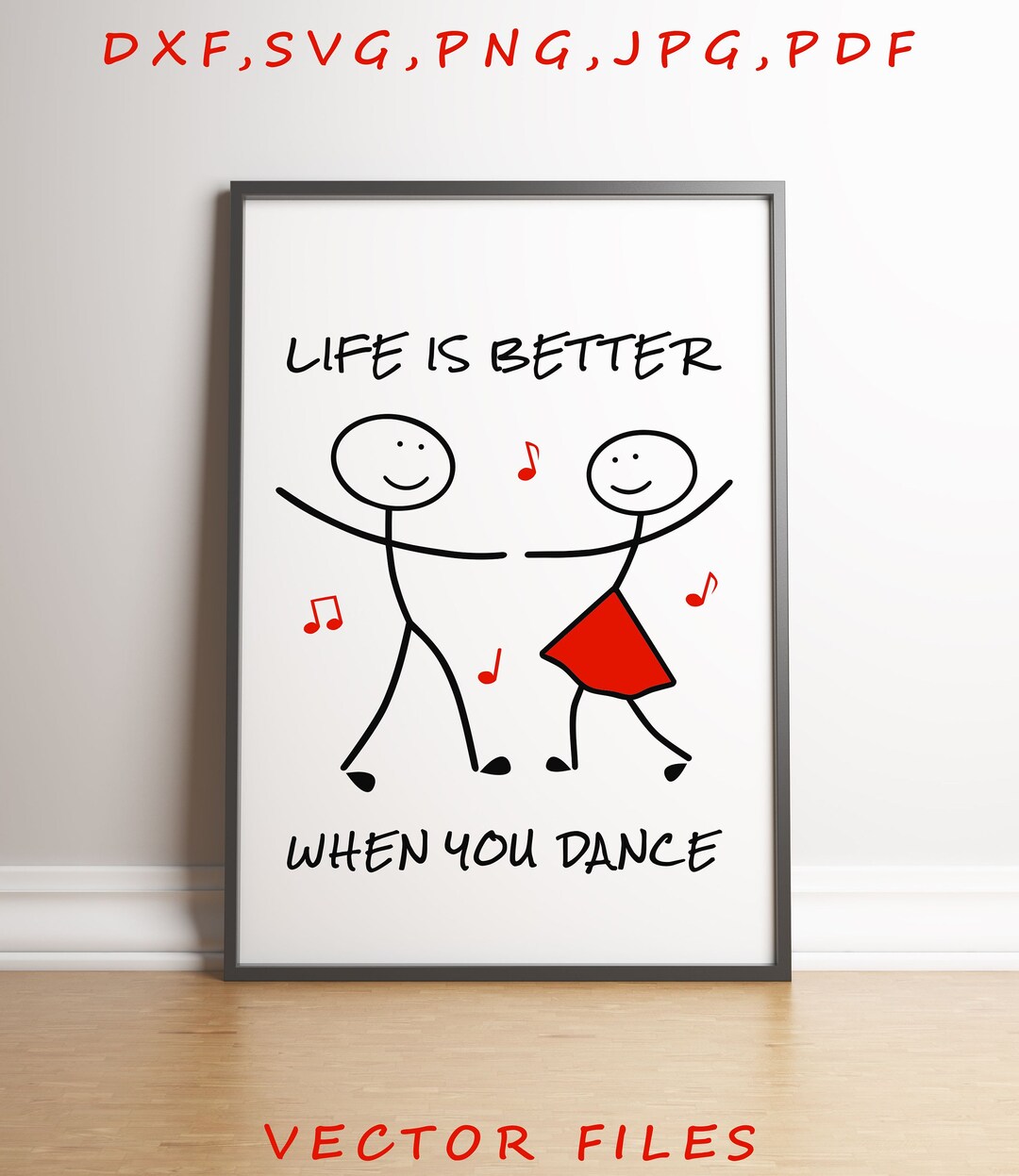 Dancing Stick Figures Art Print: Inspirational Quote (digital Download ...