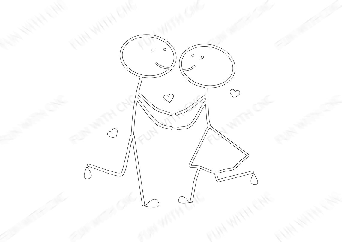 Stickman Kiss | Stickman in Love | Stickman Couple | Love Couple Png ...