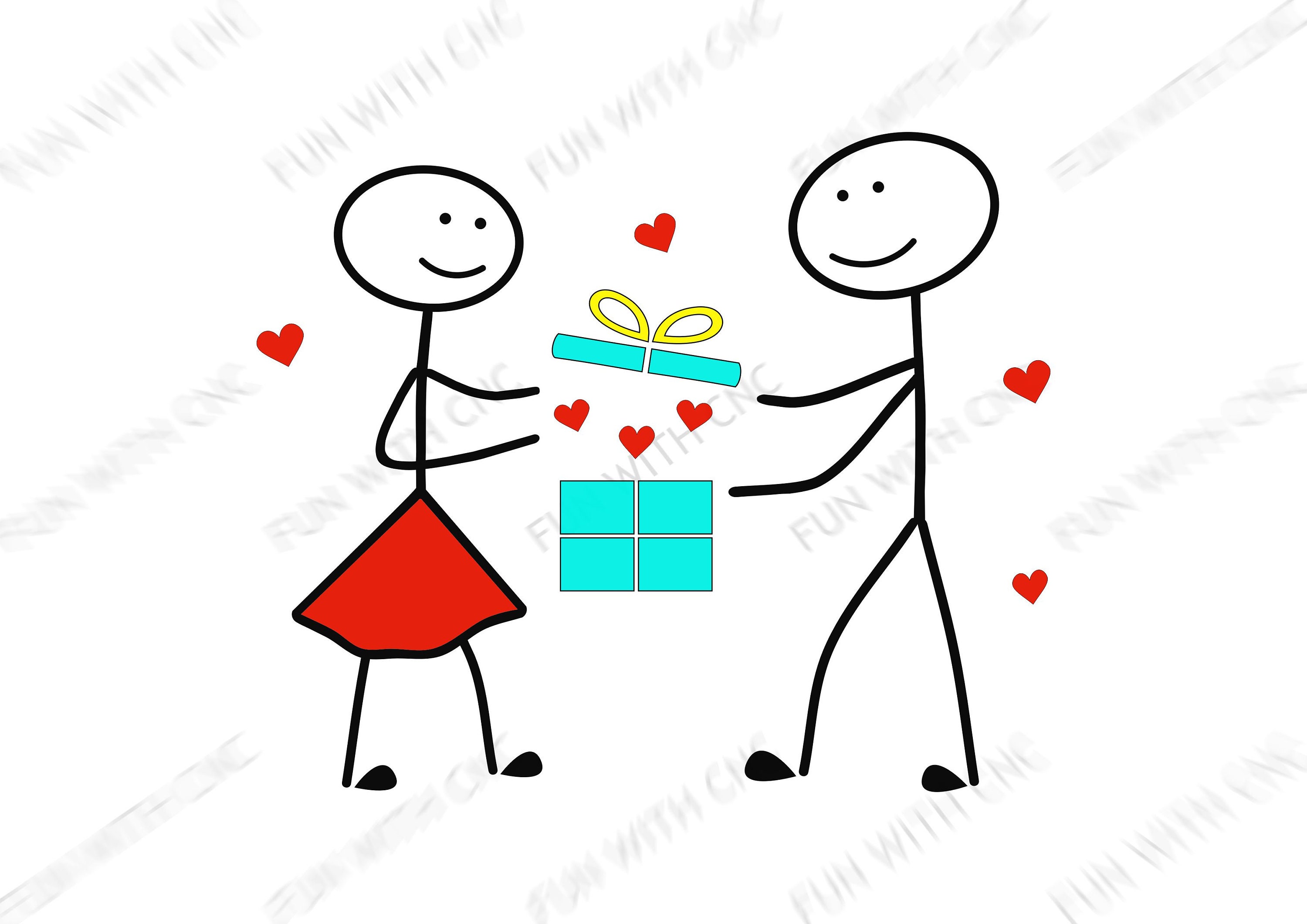 Stickman Couple | Gift With Love | Valentines Card Application | Cricut ...