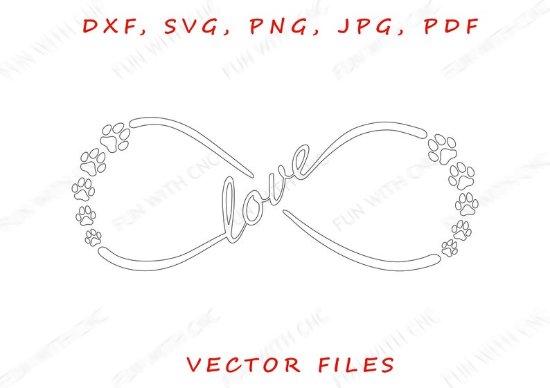 Infinity Love Dog Paw | Vector Files for Your Diy Projects | Commercial ...