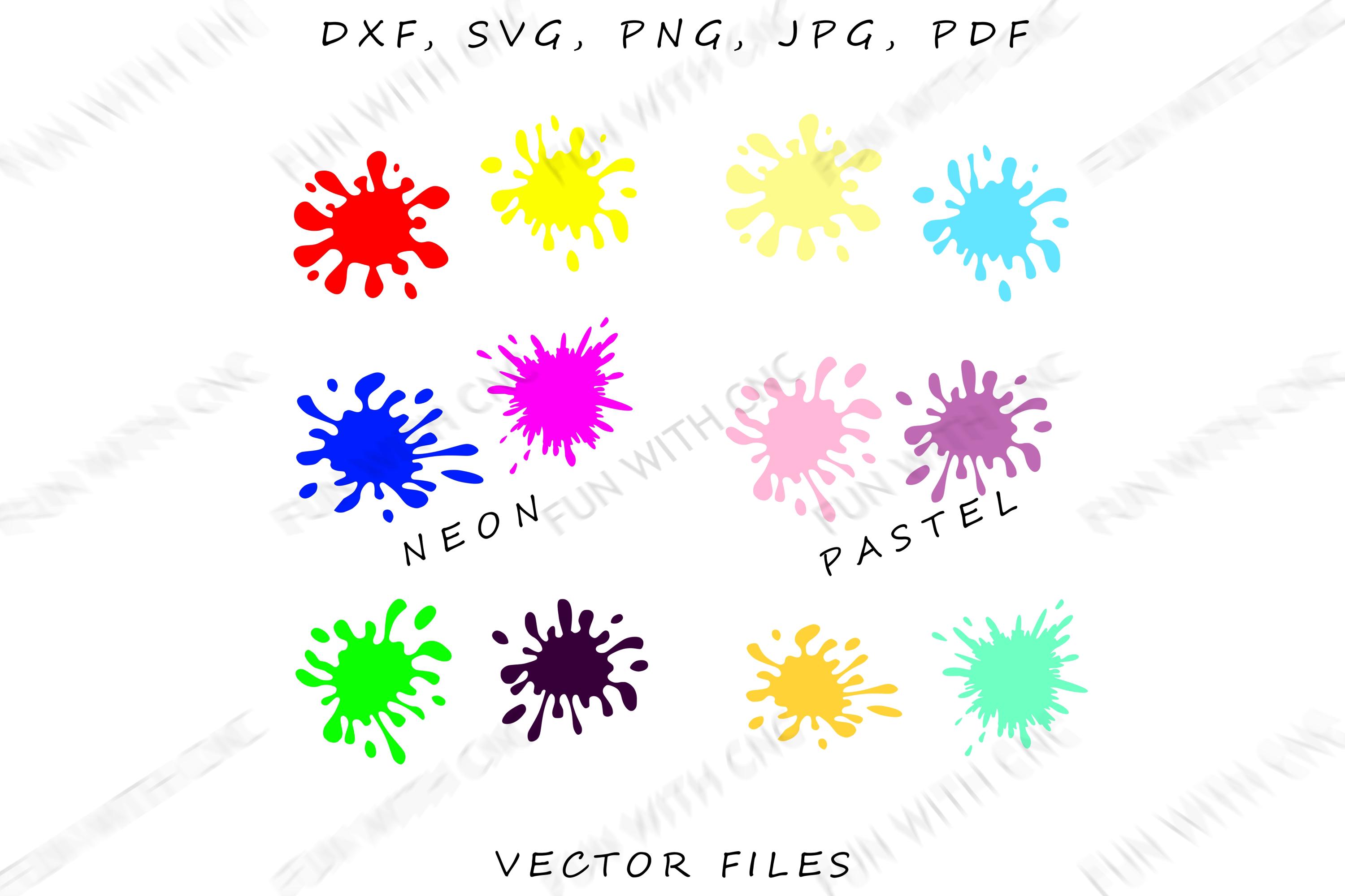 Paint Splash Clipart, Paint Splatter Svg Bundle, Paint Streak Blob Png ...