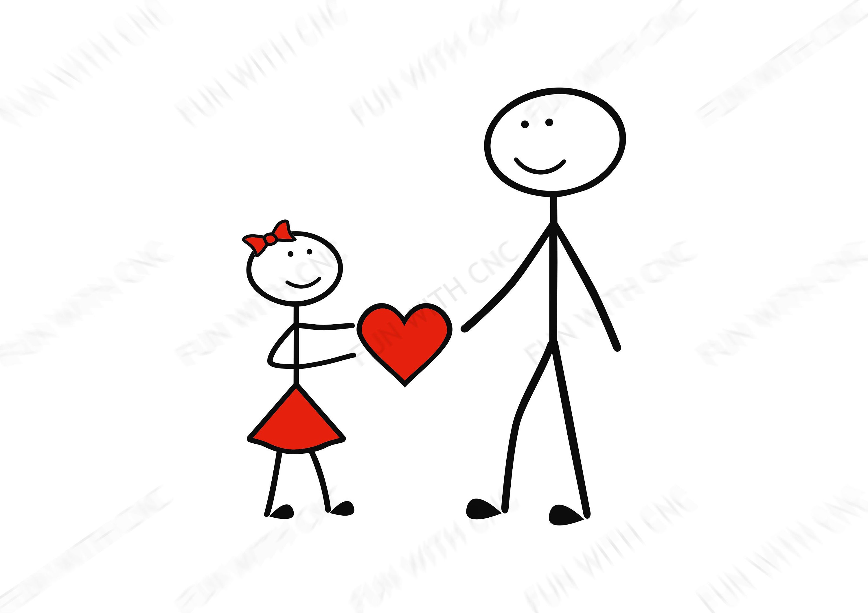 Stick People Svg, Father and Daughter, Happy Father's Day, Project Idea ...