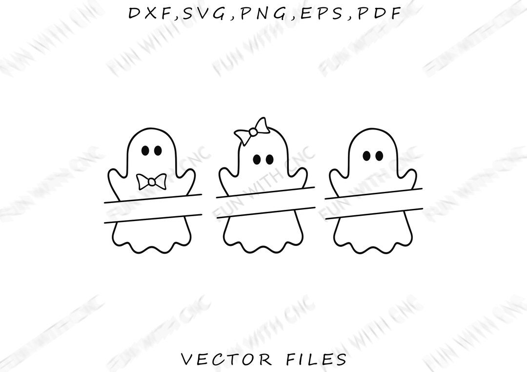Simple Cute Split Ghosts Bundle Svg, Halloween Decor Svg, Ghost Split Svg Set, Girl Ghost Svg ...